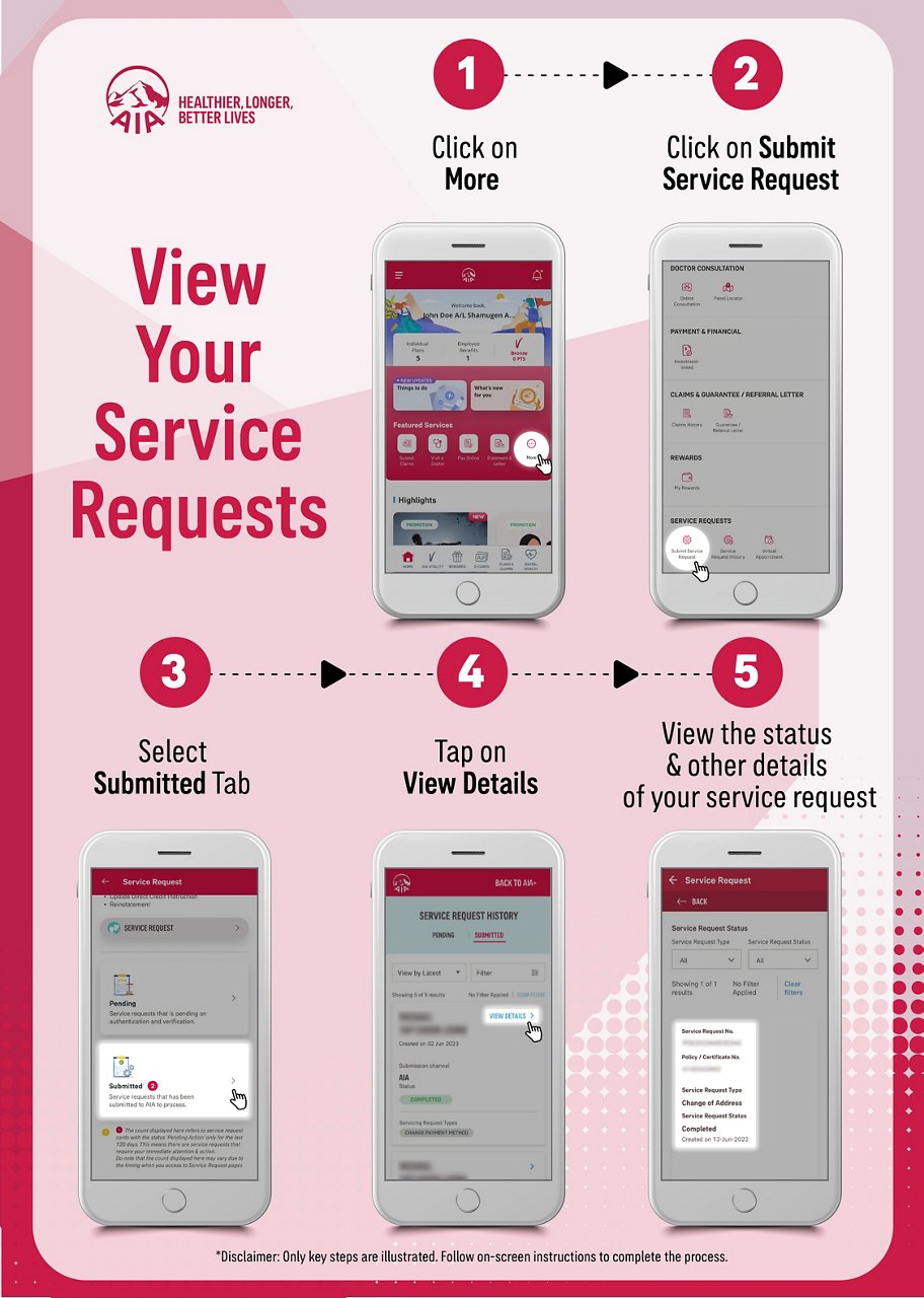 AIA+ Guide: Service Request | AIA Malaysia