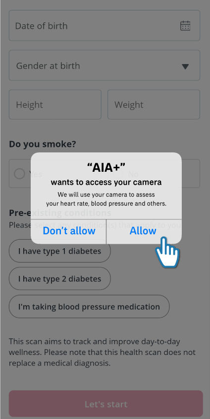 Facial vital scan | AIA Vitality