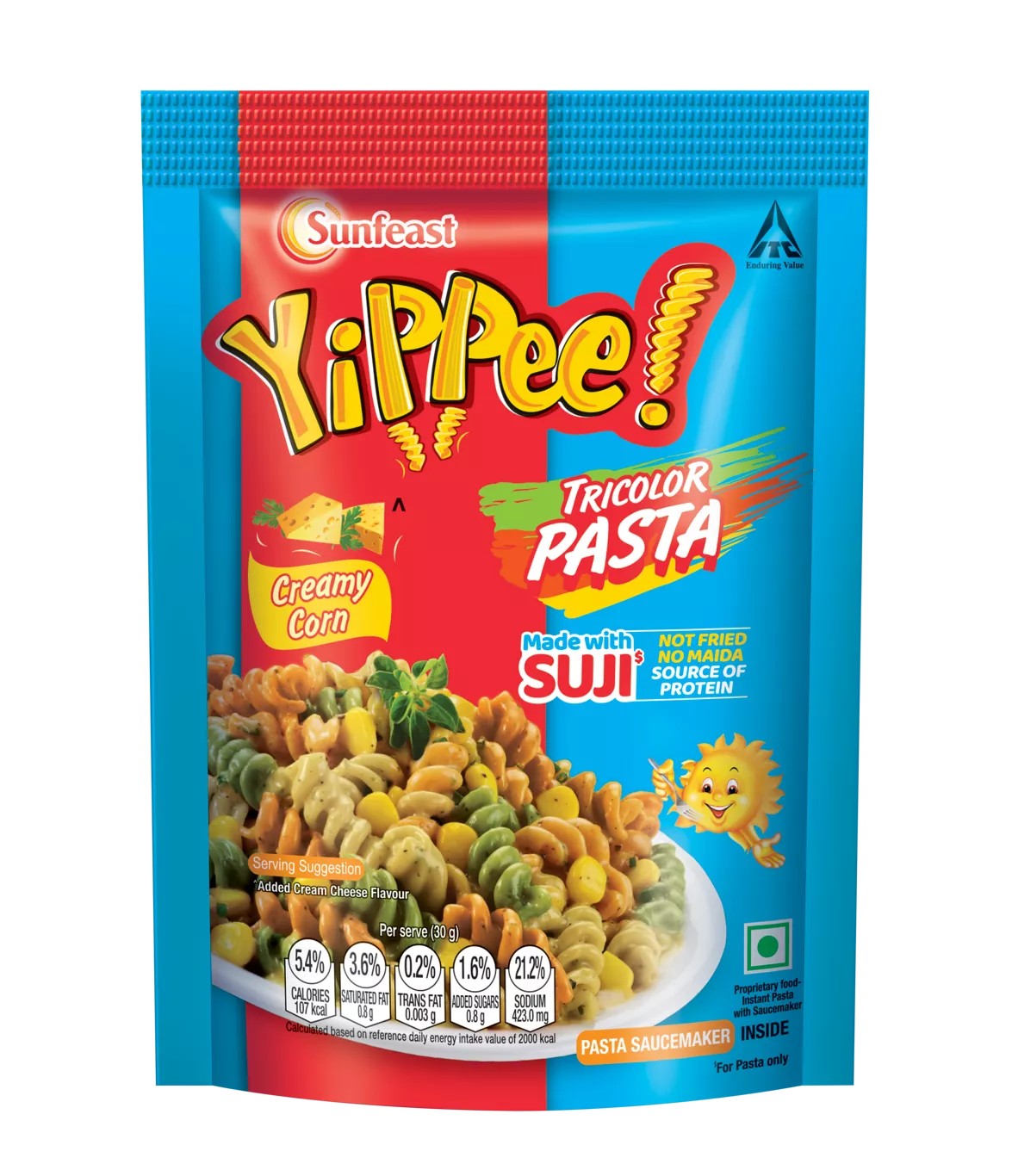 Yippee Creamy Corn Tricolor Instant Pasta | Sunfeast Yippee