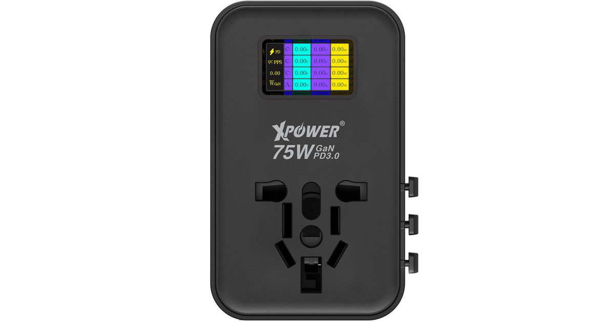 XPOWER TA75D LED DISPLAY 75W PD 3.0/PPS TRAVEL ADAPTER - BLK | KRISSHOP ...