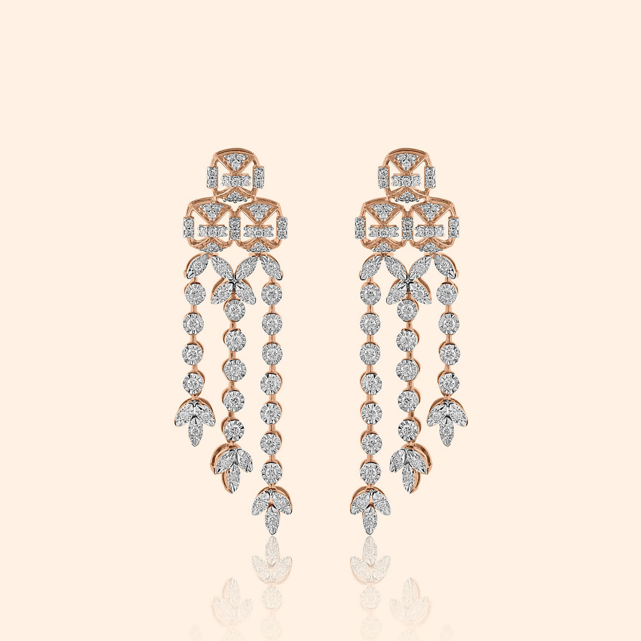 Sharvali Diamond Floral Drop Earrings By Indriya - Aditya Birla Jewellery