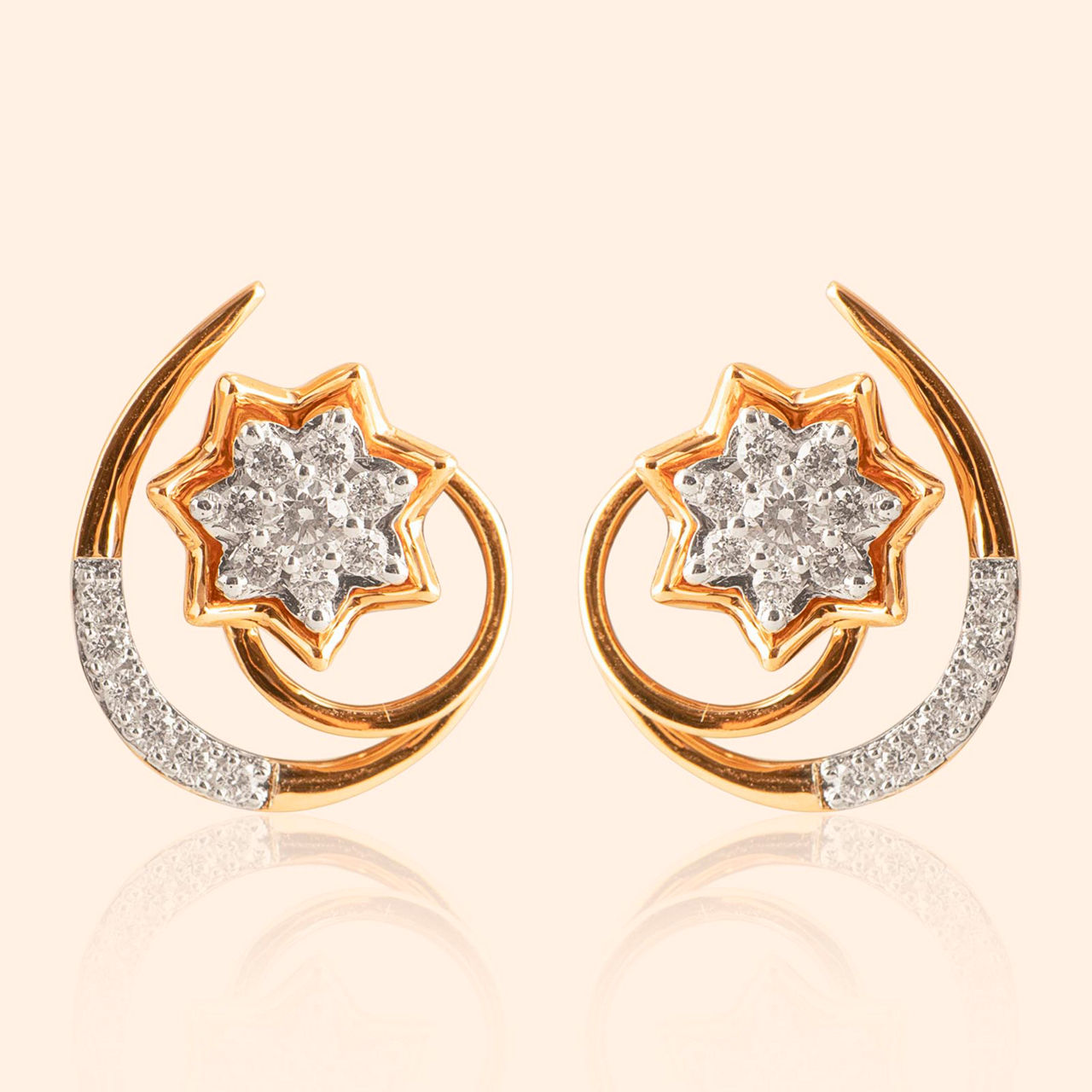 Blossomcore Gold Earrings By Indriya - Aditya Birla Jewellery