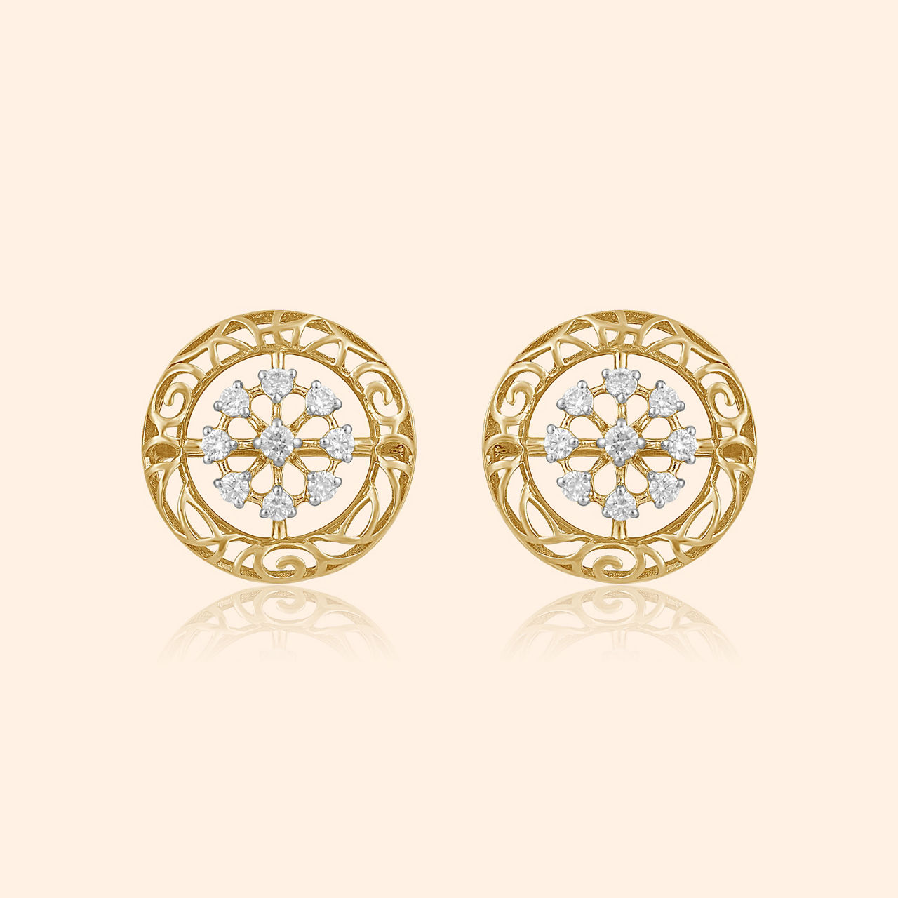 Clementine Rue Diamond Drop Earrings By Indriya - Aditya Birla Jewellery