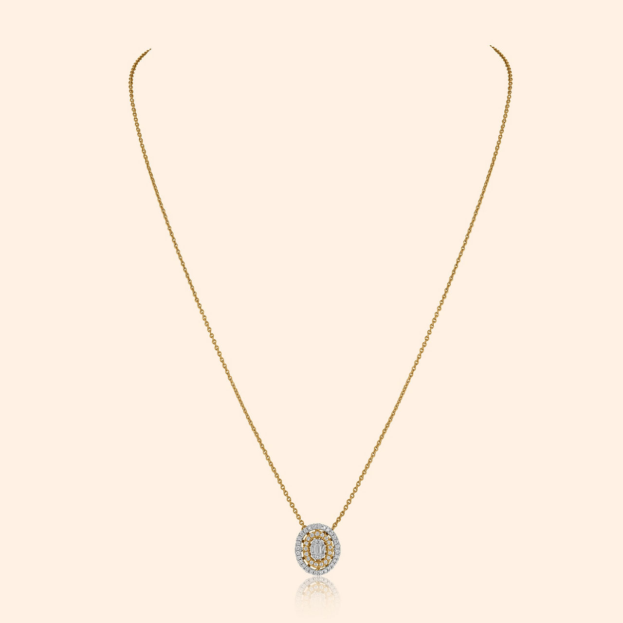 Halo Sparkle Diamond Necklace By Indriya - Aditya Birla Jewellery