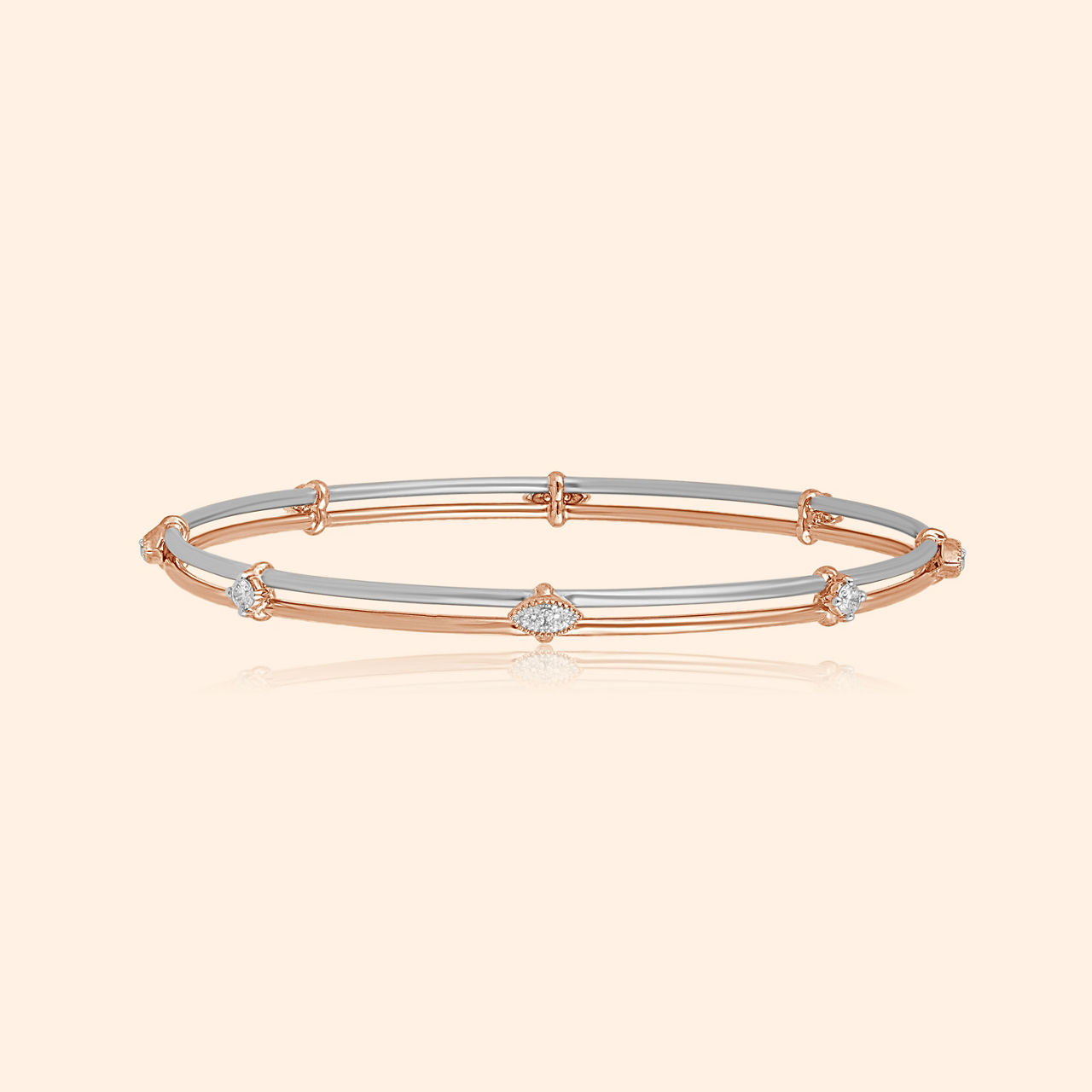 Starlight Path Diamond Bangle By Indriya - Aditya Birla Jewellery