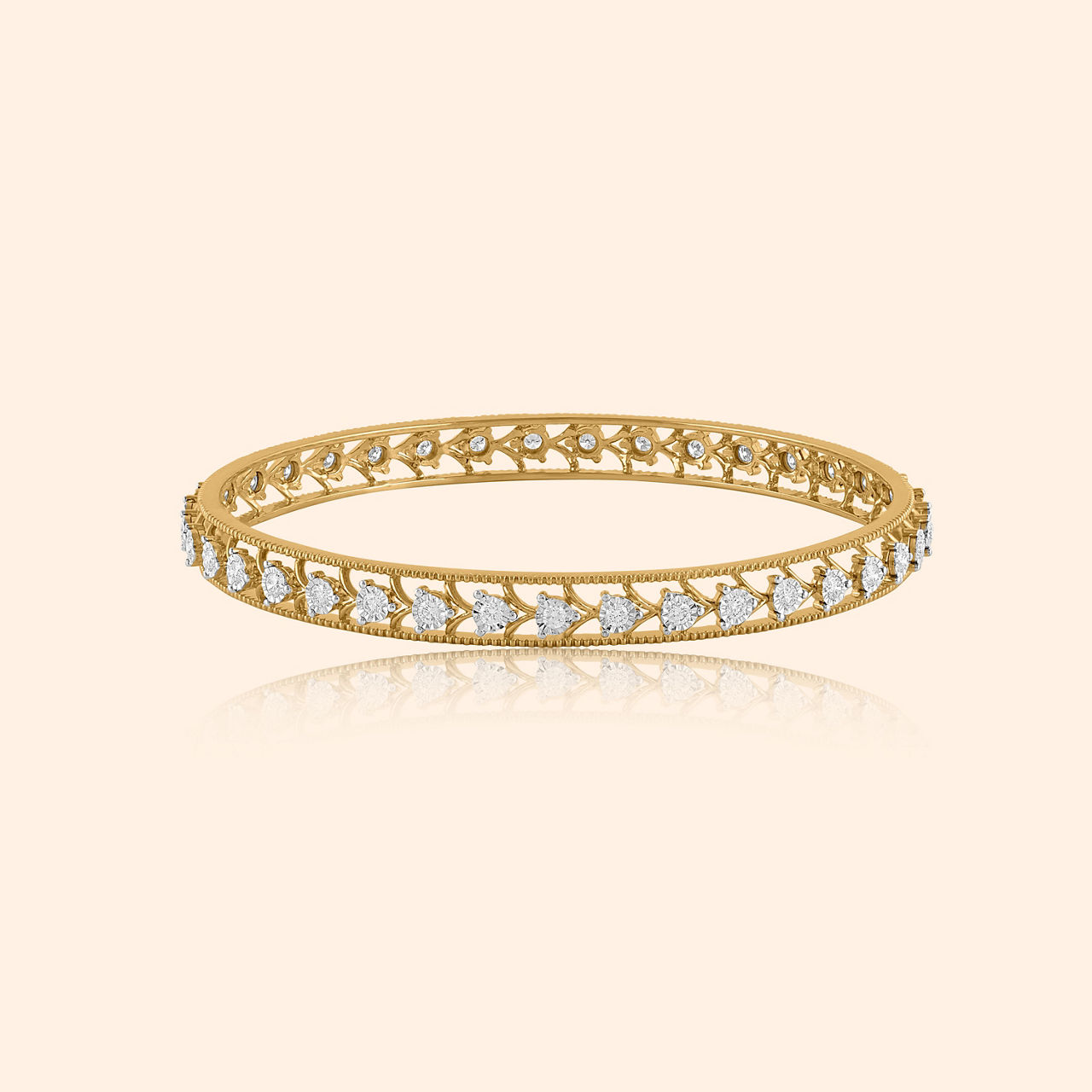Inara Gold Bangle By Indriya - Aditya Birla Jewellery