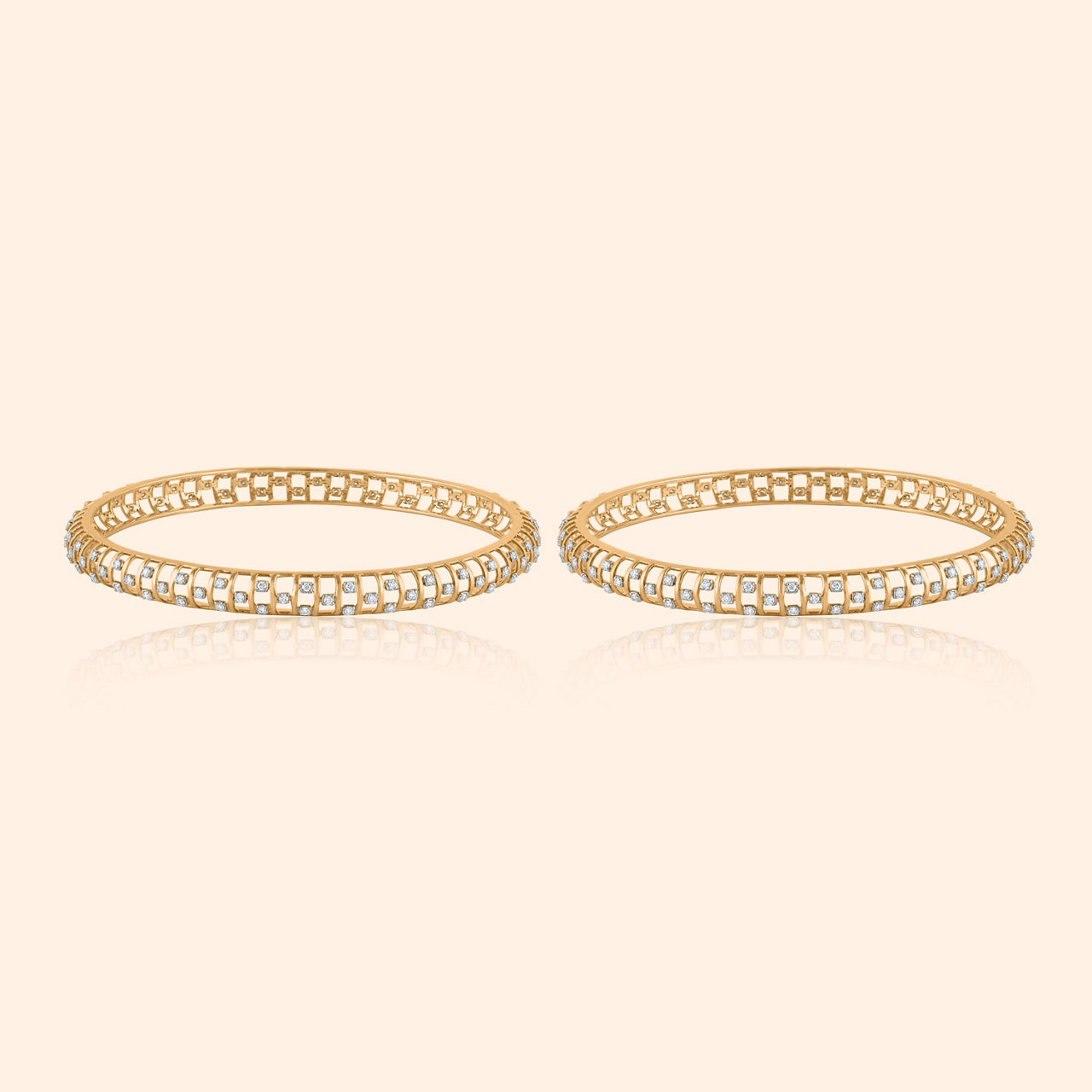 Radiant Grid Diamond Bangle By Indriya - Aditya Birla Jewellery