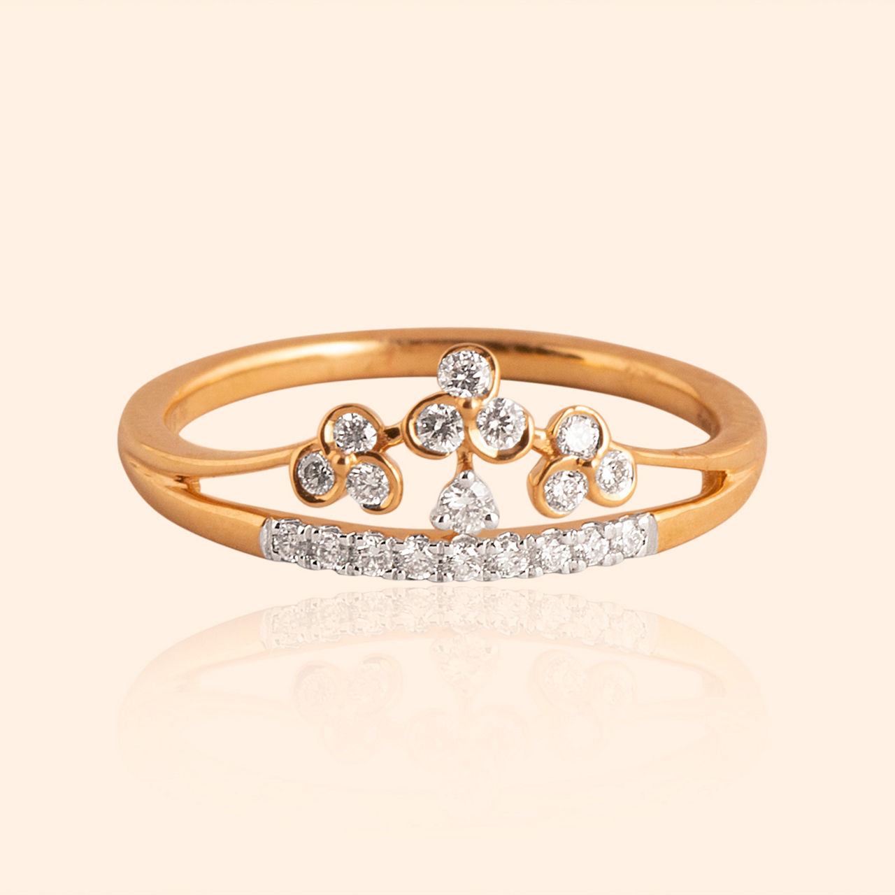 Floral Flourish Diamond Ring By Indriya - Aditya Birla Jewellery