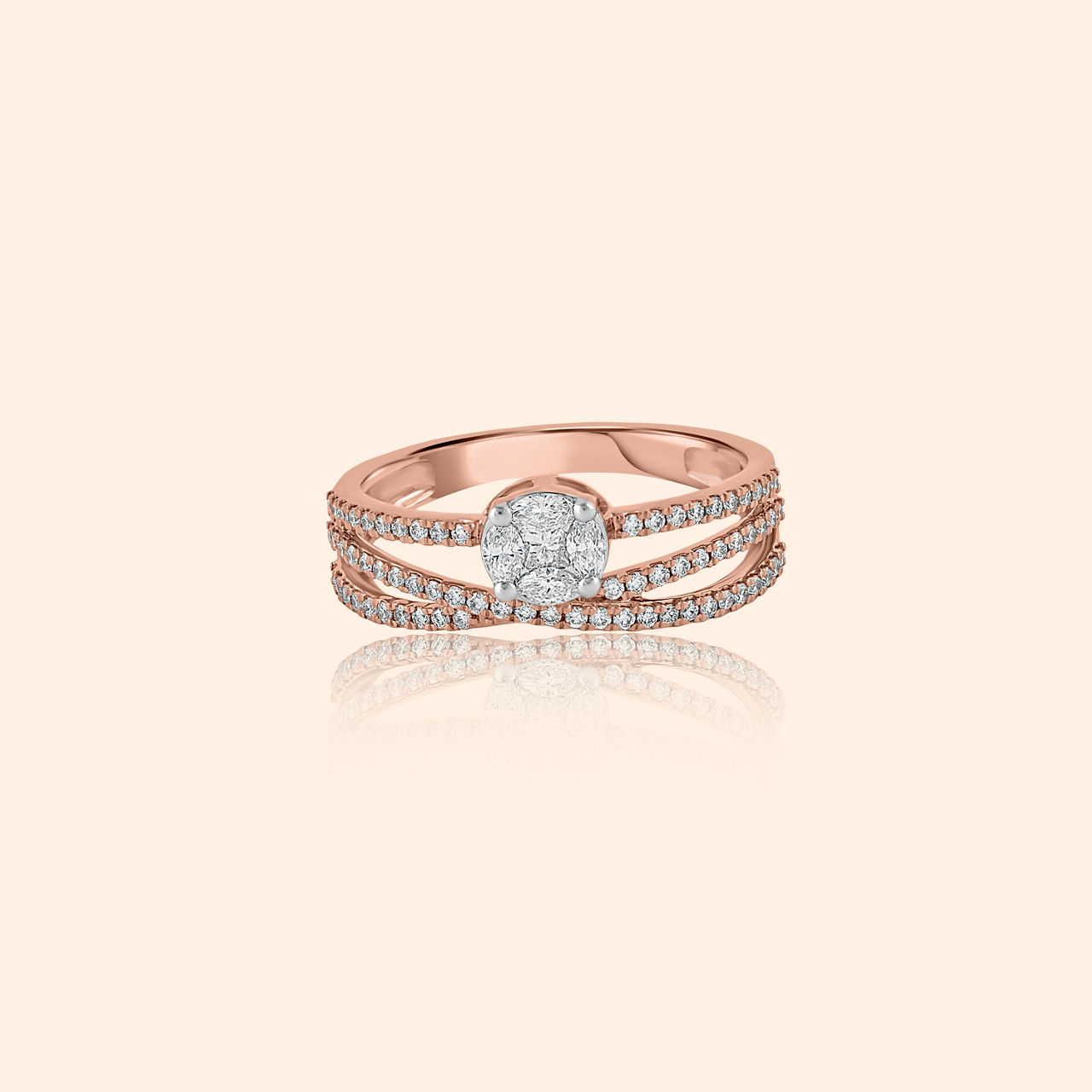 Dandelion Burst Diamond Finger Ring By Indriya - Aditya Birla Jewellery