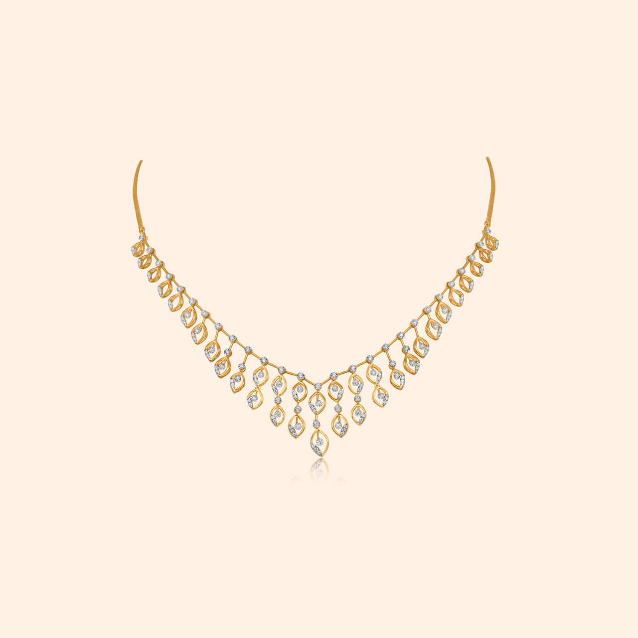 Vaniya Diamond Short Drop Necklace By Indriya - Aditya Birla Jewellery