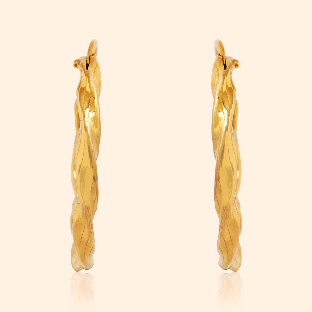 Valaya Gold Hoop Earrings By Indriya - Aditya Birla Jewellery