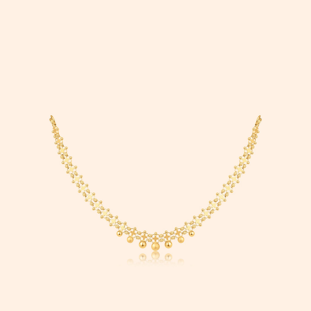 Linked Stars Gold Necklace By Indriya - Aditya Birla Jewellery