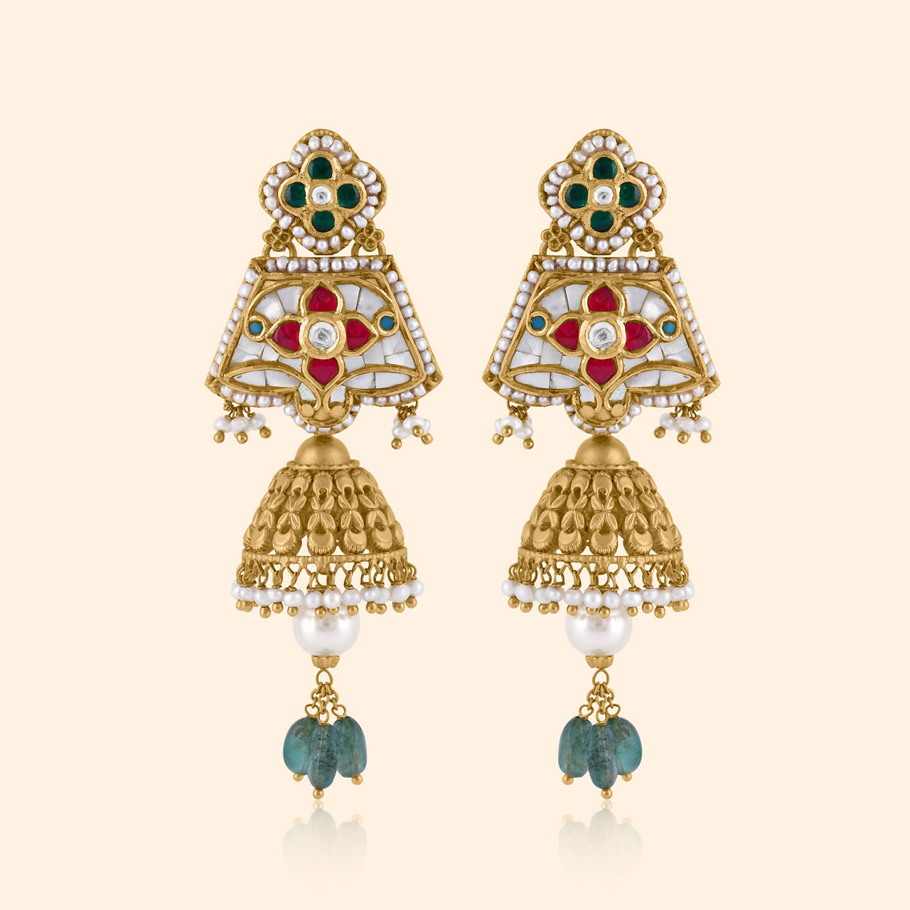 Mayura Gold Earrings By Indriya - Aditya Birla Jewellery