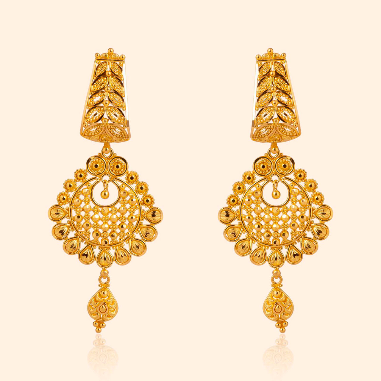 Mina Gold Drop Earrings By Indriya - Aditya Birla Jewellery