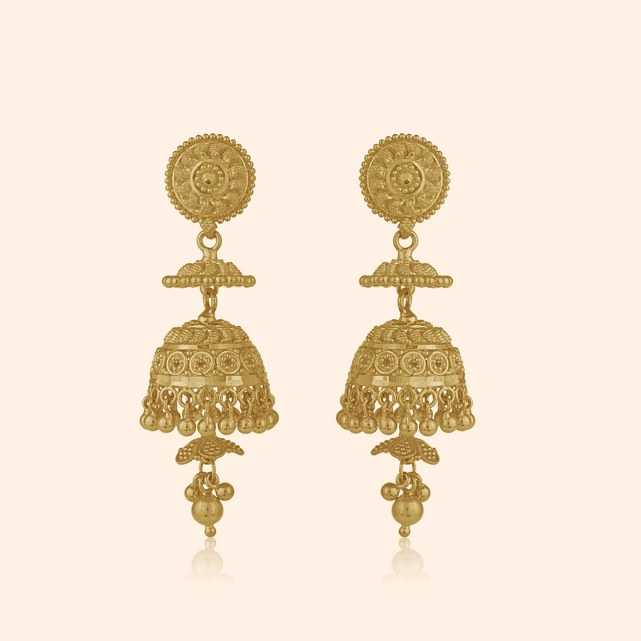 Avira Gold Drop Earrings By Indriya - Aditya Birla Jewellery