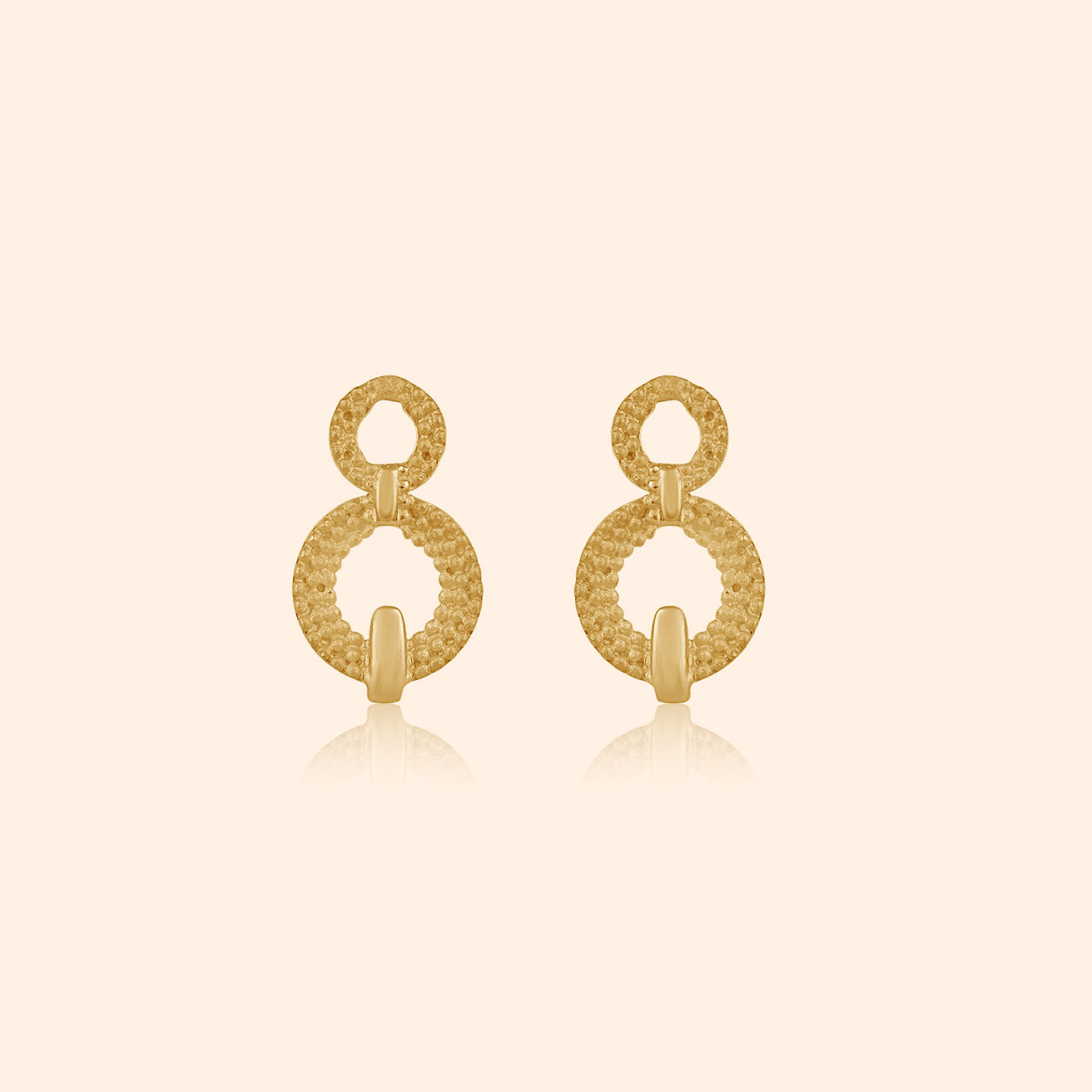 Veeraa Gold Stud Earrings By Indriya - Aditya Birla Jewellery