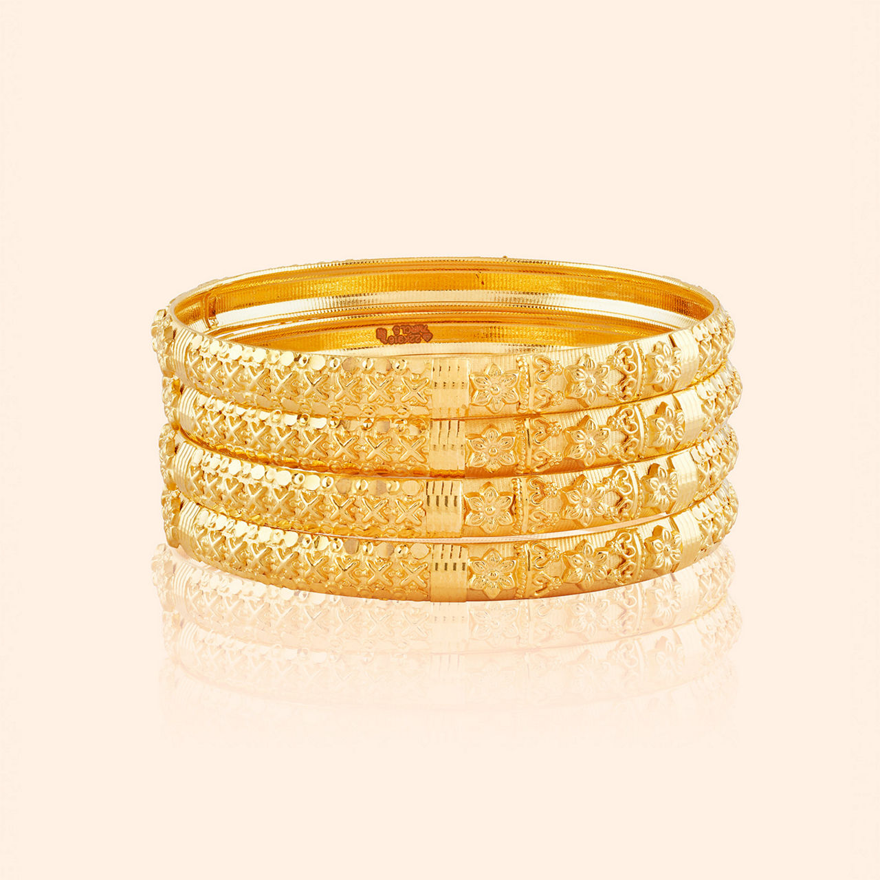 Pushpita Gold Bangles By Indriya - Aditya Birla Jewellery