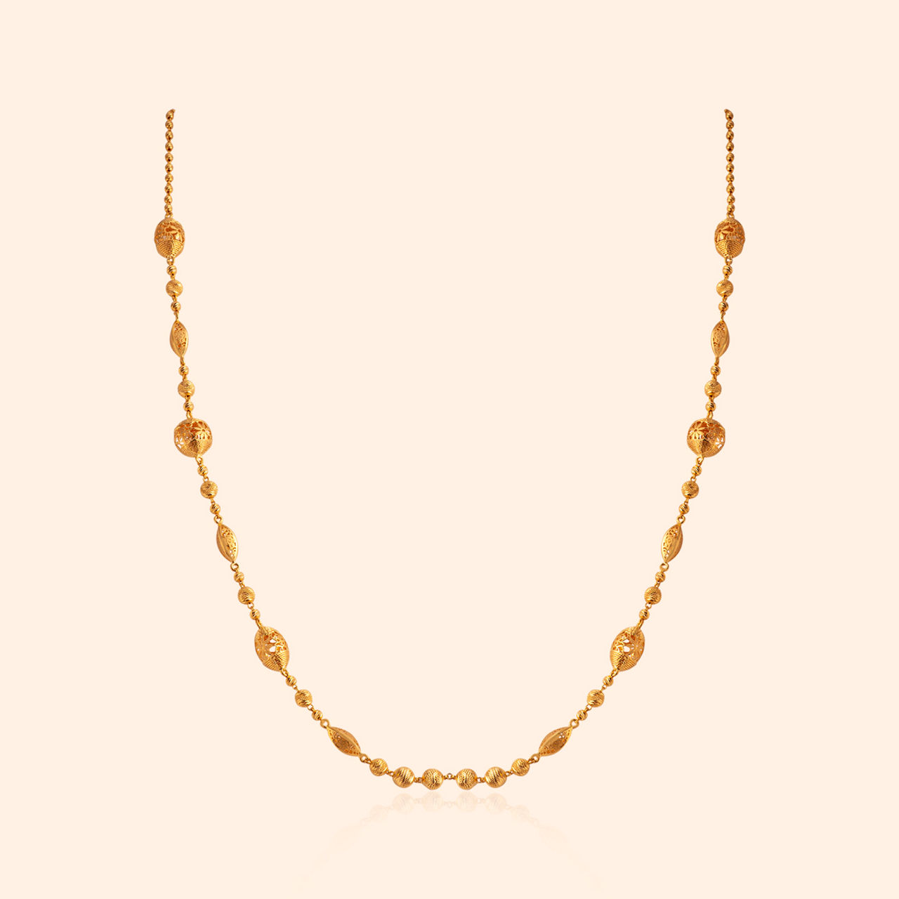 Rumi Beaded Gold Chain By Indriya - Aditya Birla Jewellery