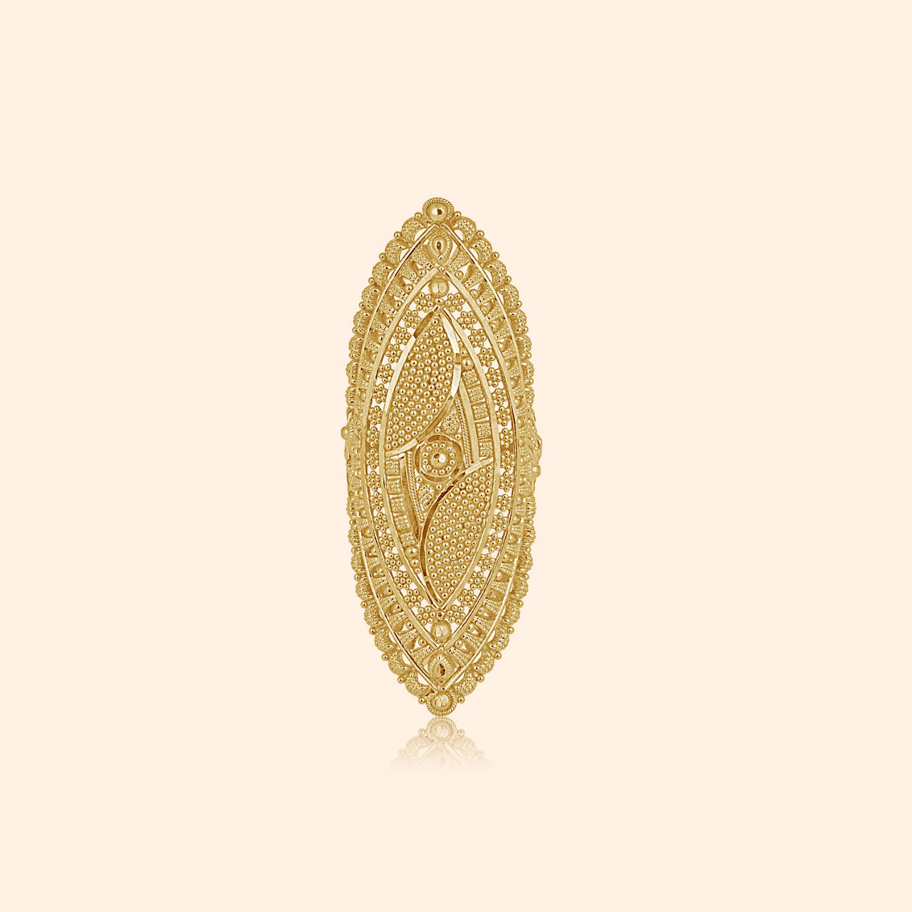Cyrene Gold Marquise Ring By Indriya - Aditya Birla Jewellery