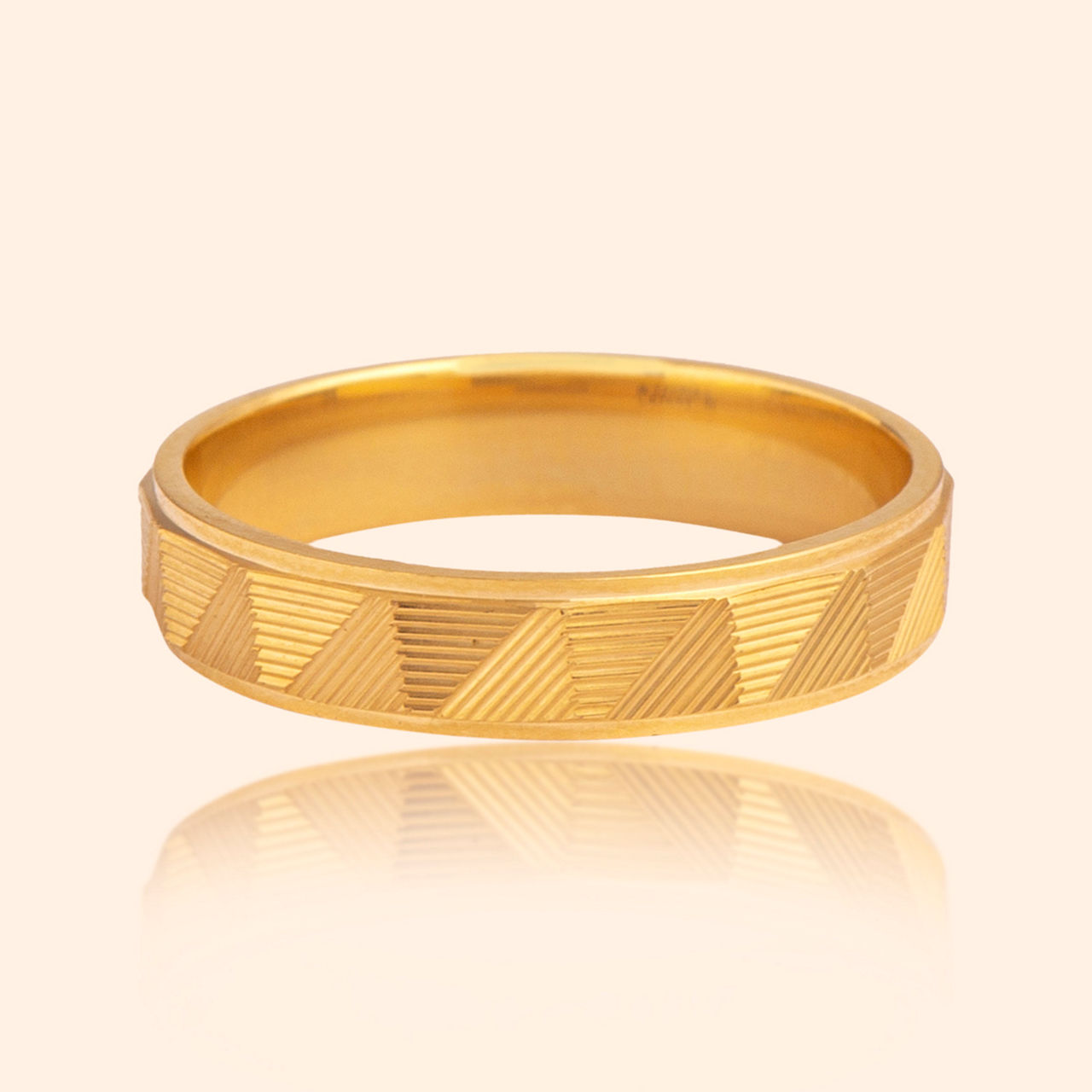 Stria Gold Band Ring By Indriya - Aditya Birla Jewellery