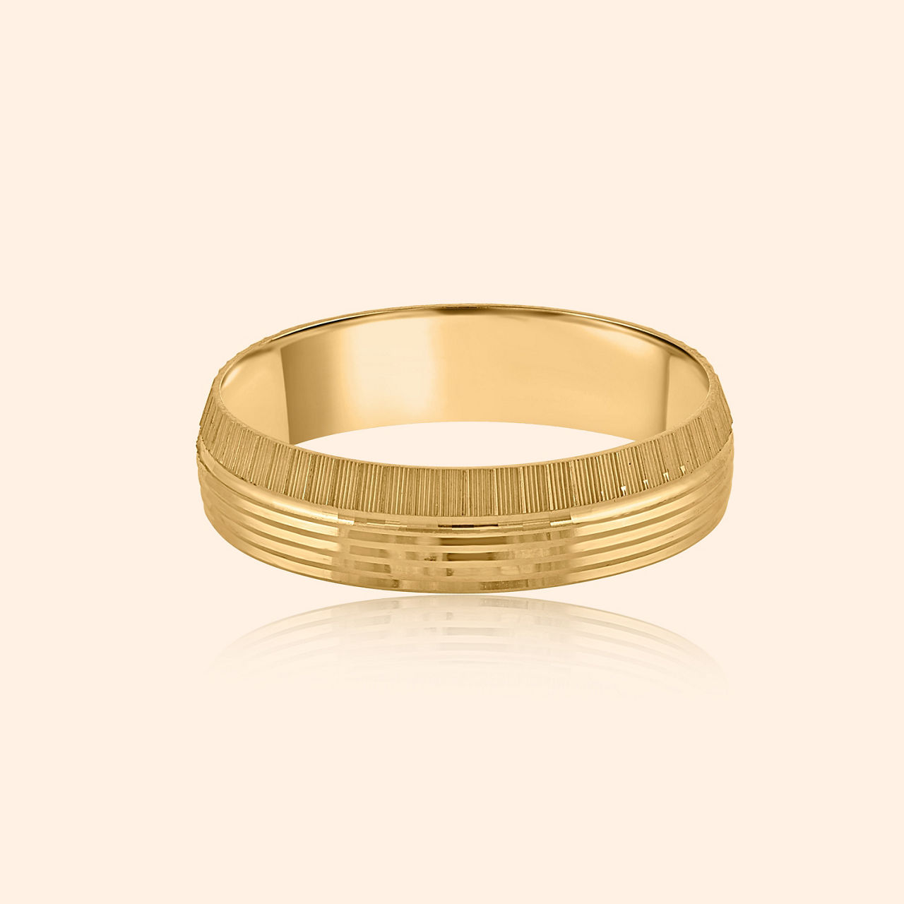 Moiré Gold Band Ring By Indriya - Aditya Birla Jewellery