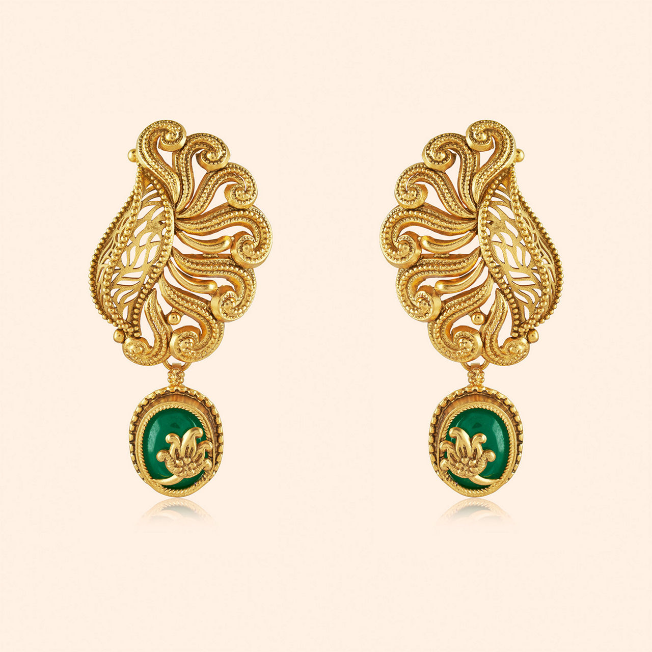Damayanti Gold Drop Earrings By Indriya - Aditya Birla Jewellery