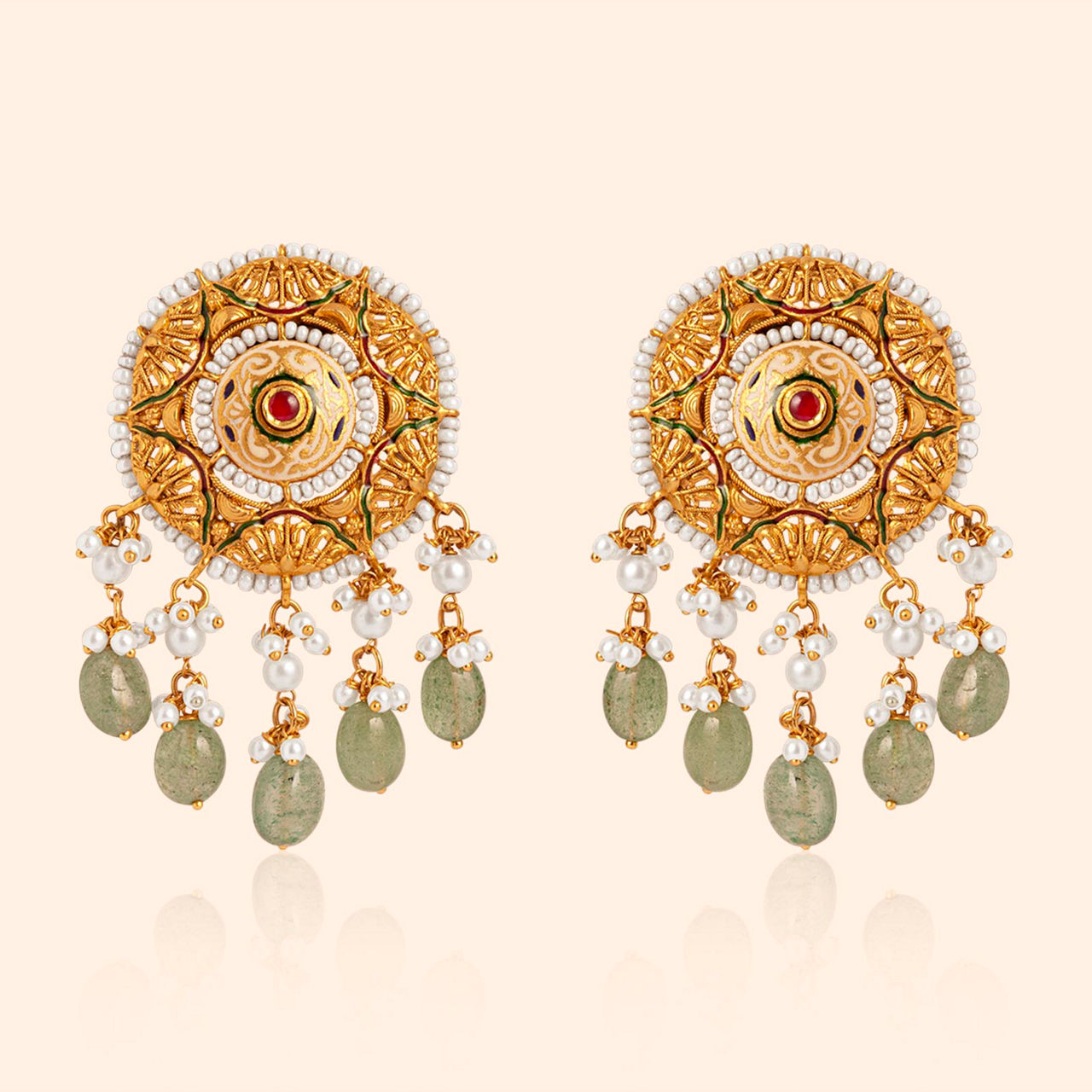 Samara Gold Drop Earrings By Indriya - Aditya Birla Jewellery