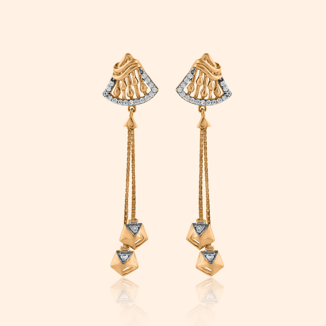 Zuri Gold Earrings By Indriya - Aditya Birla Jewellery
