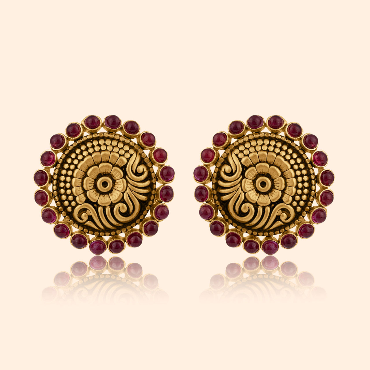 Rishika Gold Earrings By Indriya - Aditya Birla Jewellery