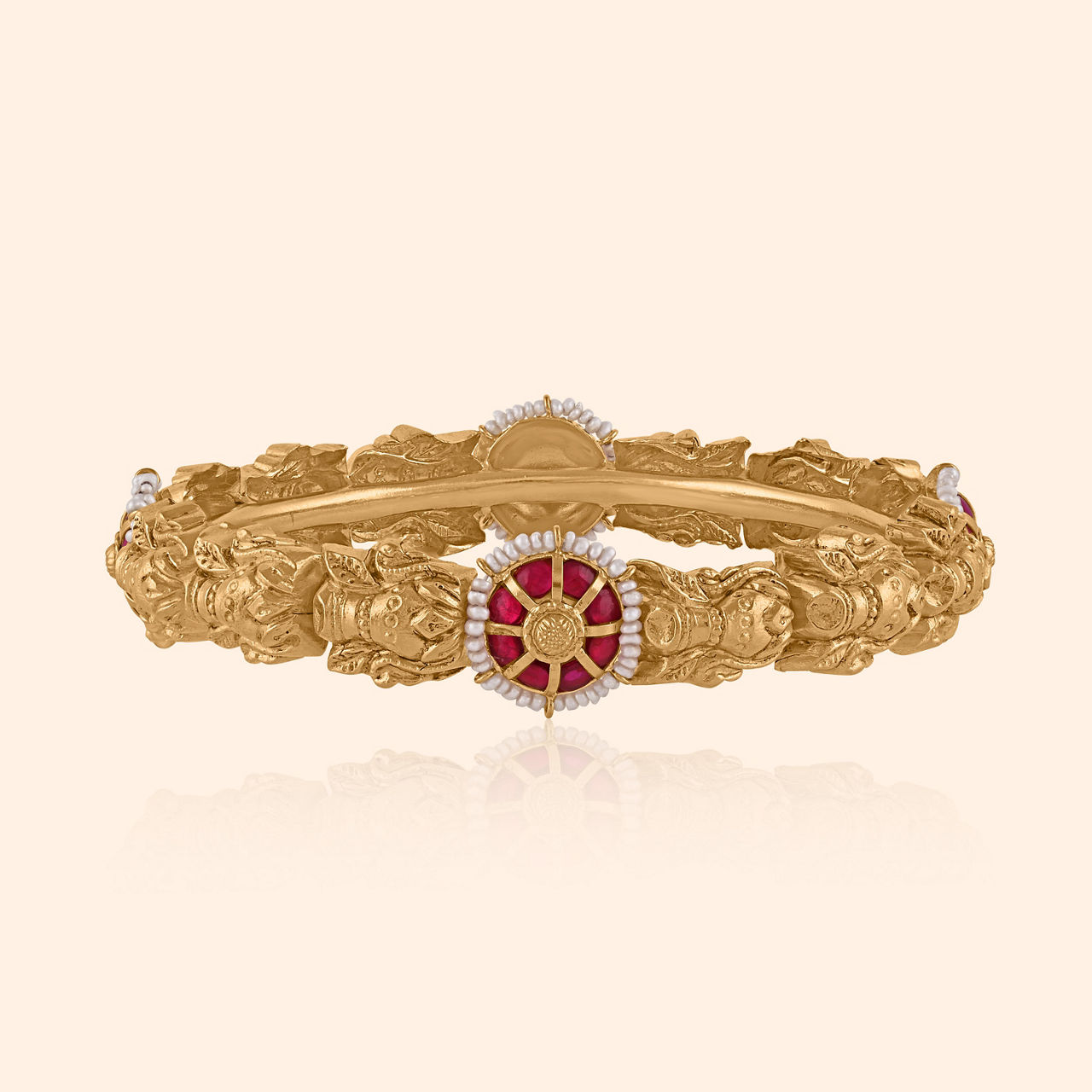 Apsara Plume Gold Bangle By Indriya - Aditya Birla Jewellery