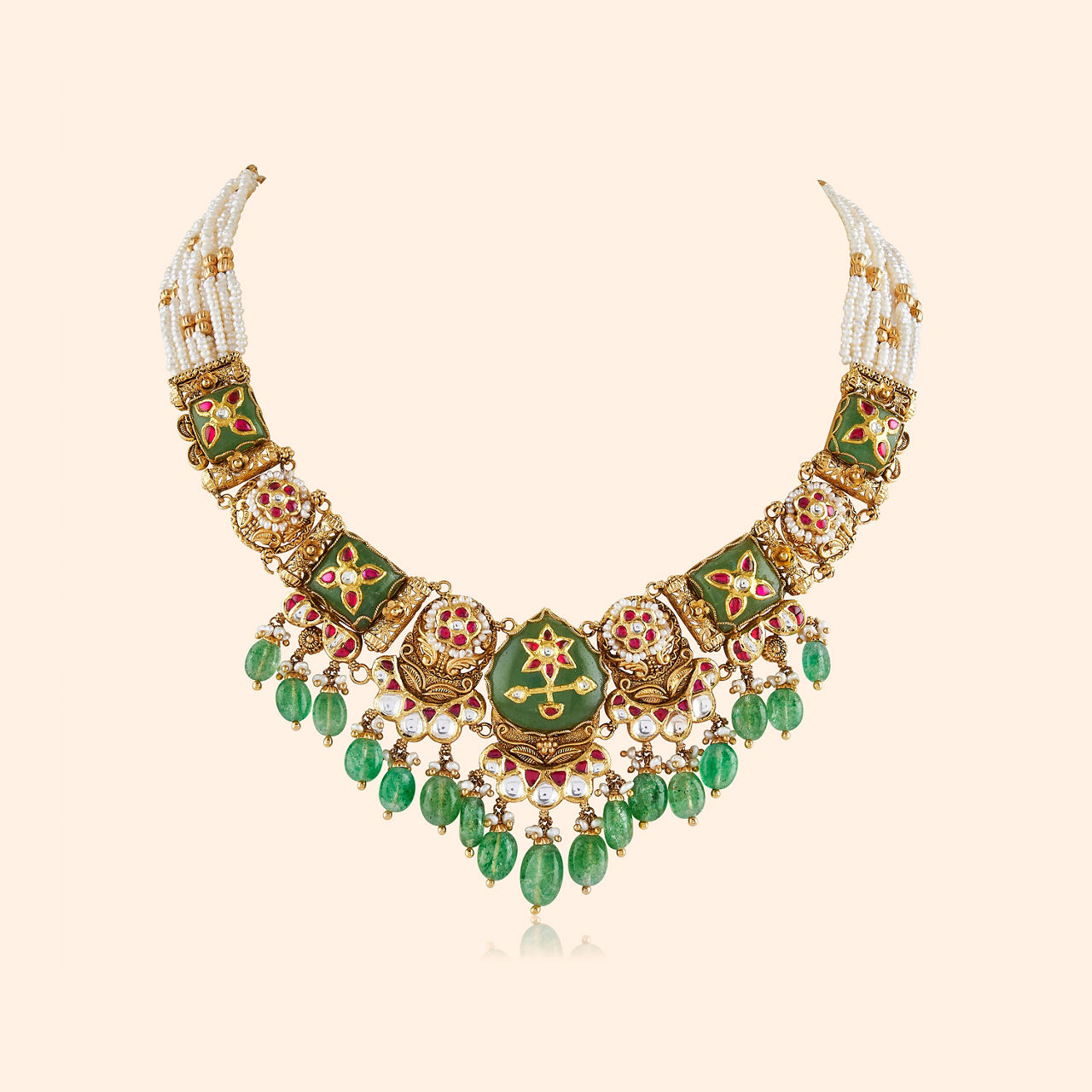 Nilambari Gold Short Neckwear By Indriya - Aditya Birla Jewellery
