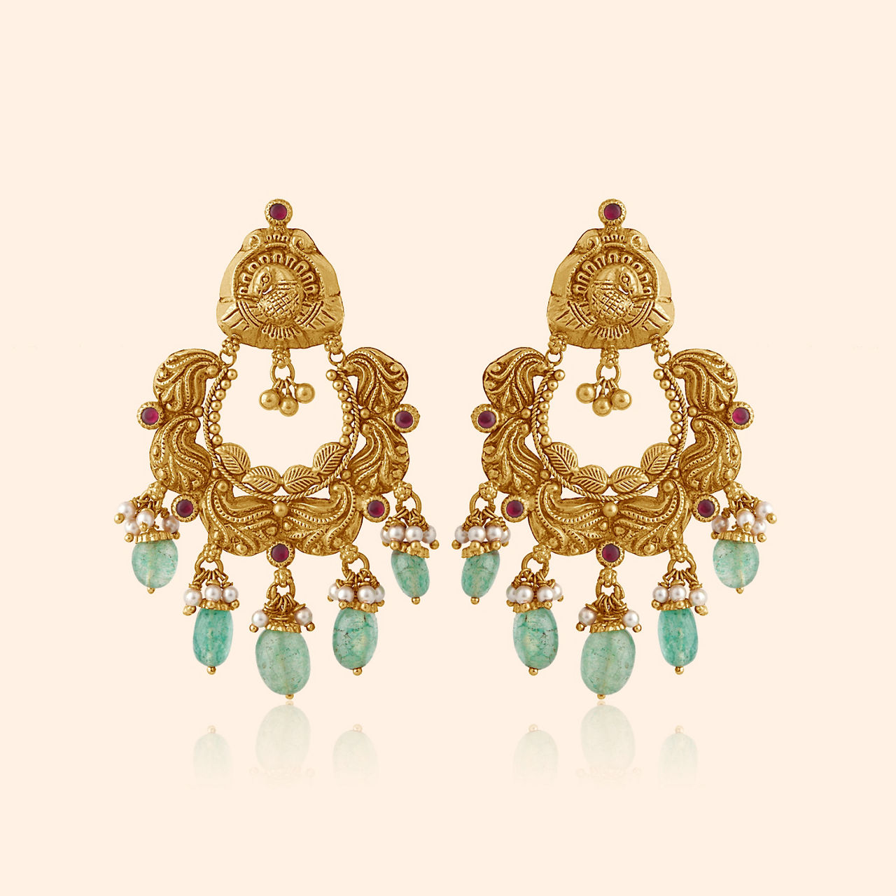 Pakshiraj Gold Drop Earrings By Indriya - Aditya Birla Jewellery