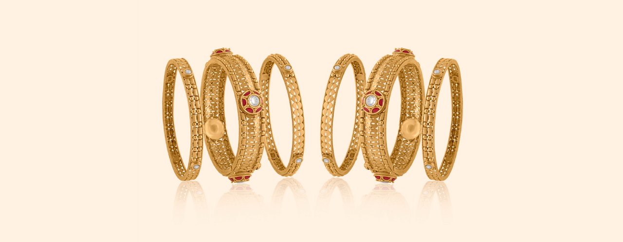 Bangles Online: Elegant Gold & Diamond Designs - Buy at Indriya Store