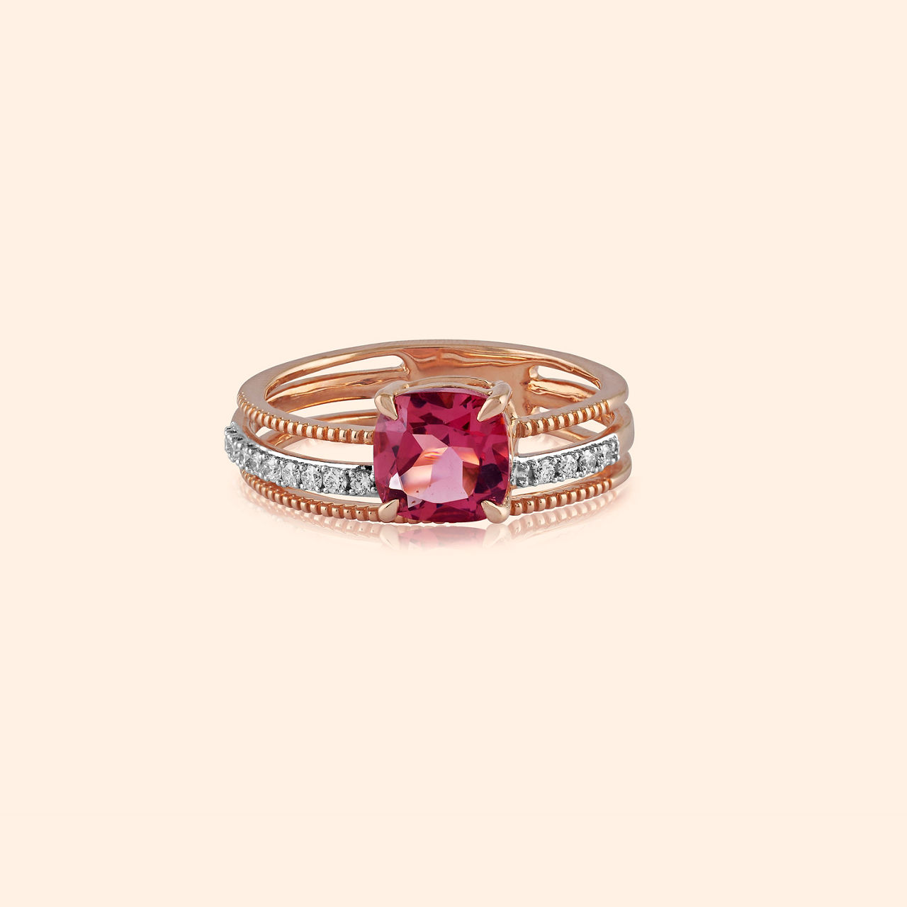 Roseate Form Diamond Finger Ring By Indriya - Aditya Birla Jewellery